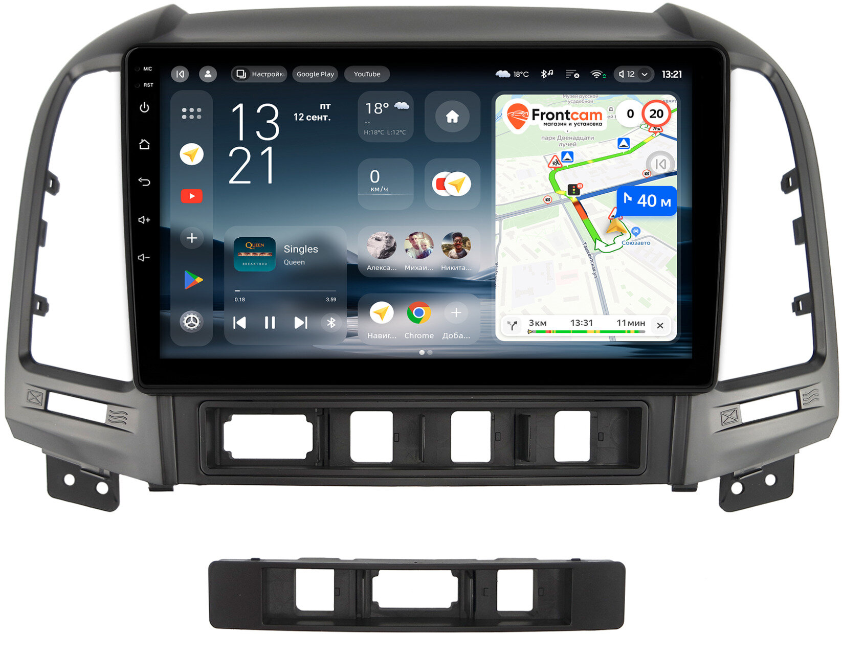 Штатная магнитола Hyundai Santa Fe 2 2005-2012 Teyes CC4L 4/64 9" RM-9052 Android 14 (4G-SIM, IPS, AI)