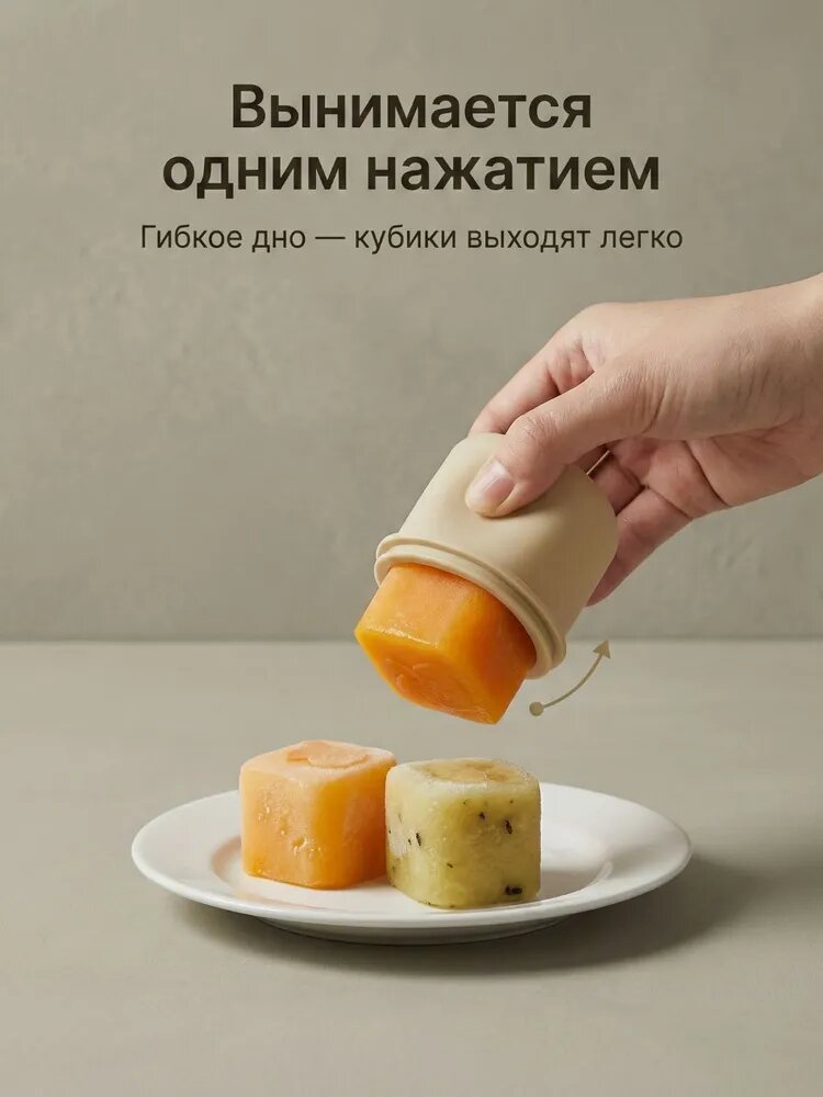 -Контейнер для прикорма 8 в 1 с крышками, силиконовая форма для заморозки, порции 50 мл, можно в СВЧ и на пару,