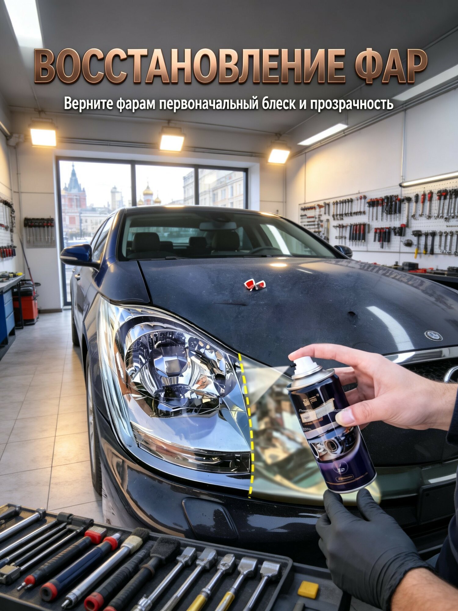 Жидкость для ремонта автомобильных фар, прозрачная 200 мл, устраняет поверхностные трещины, пожелтение и царапины для восстановления внешнего вида фар