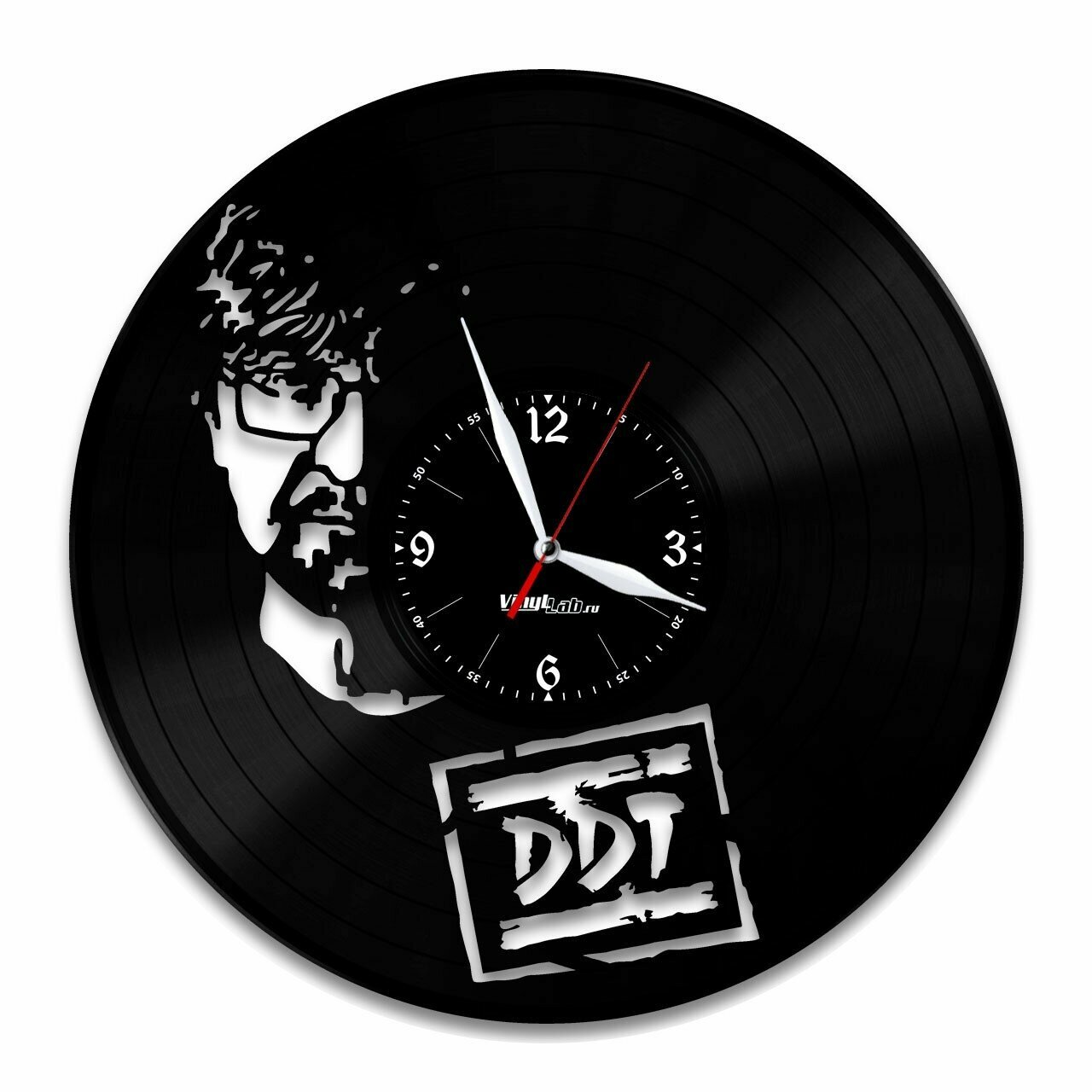 Часы из виниловой пластинки (c) VinylLab ДДТ, диаметр 30 см, оригинал