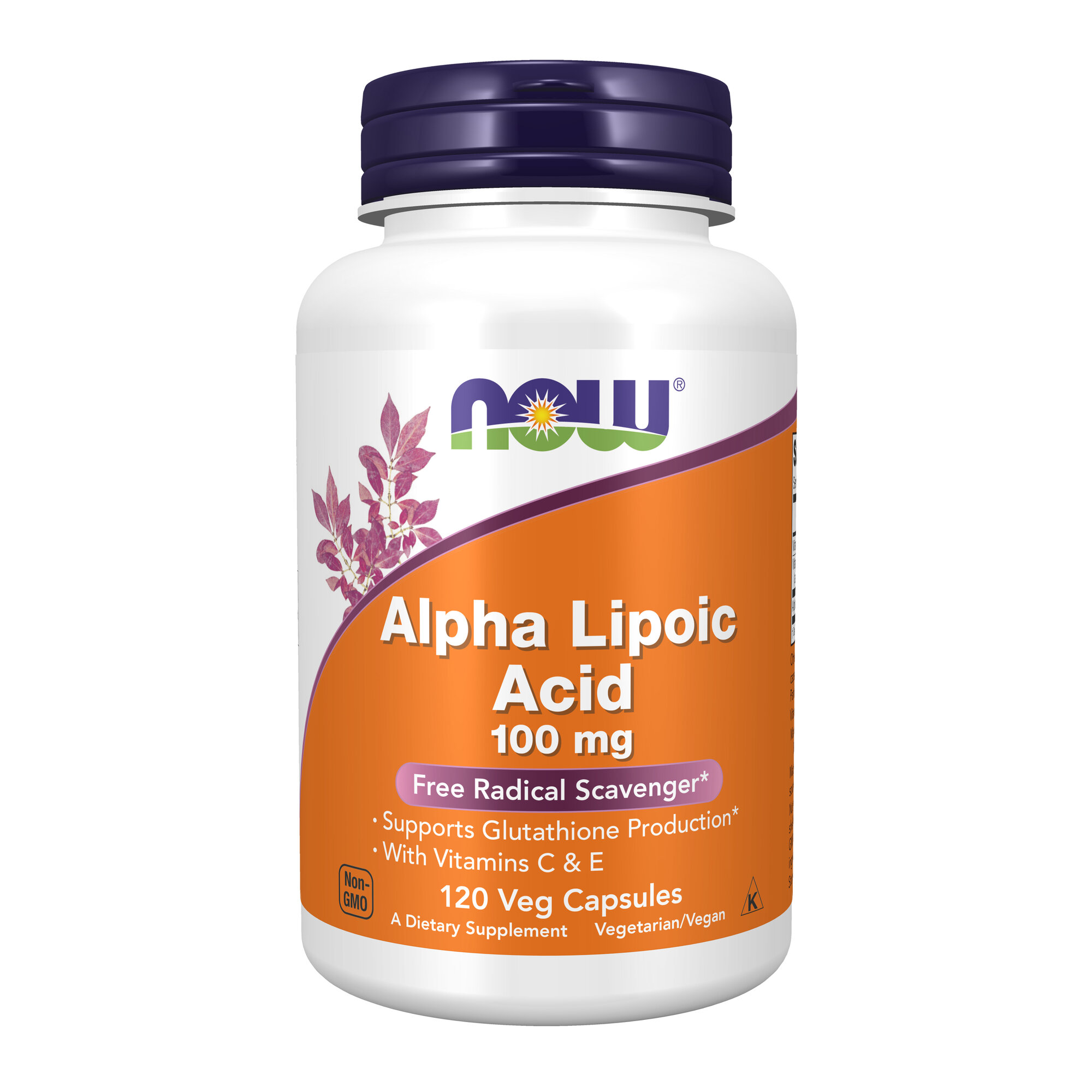 Альфа-липоевая кислота с Витамином C и E, NOW Alpha Lipoic Acid 100mg, 120 капсул, для похудения, для иммунитета
