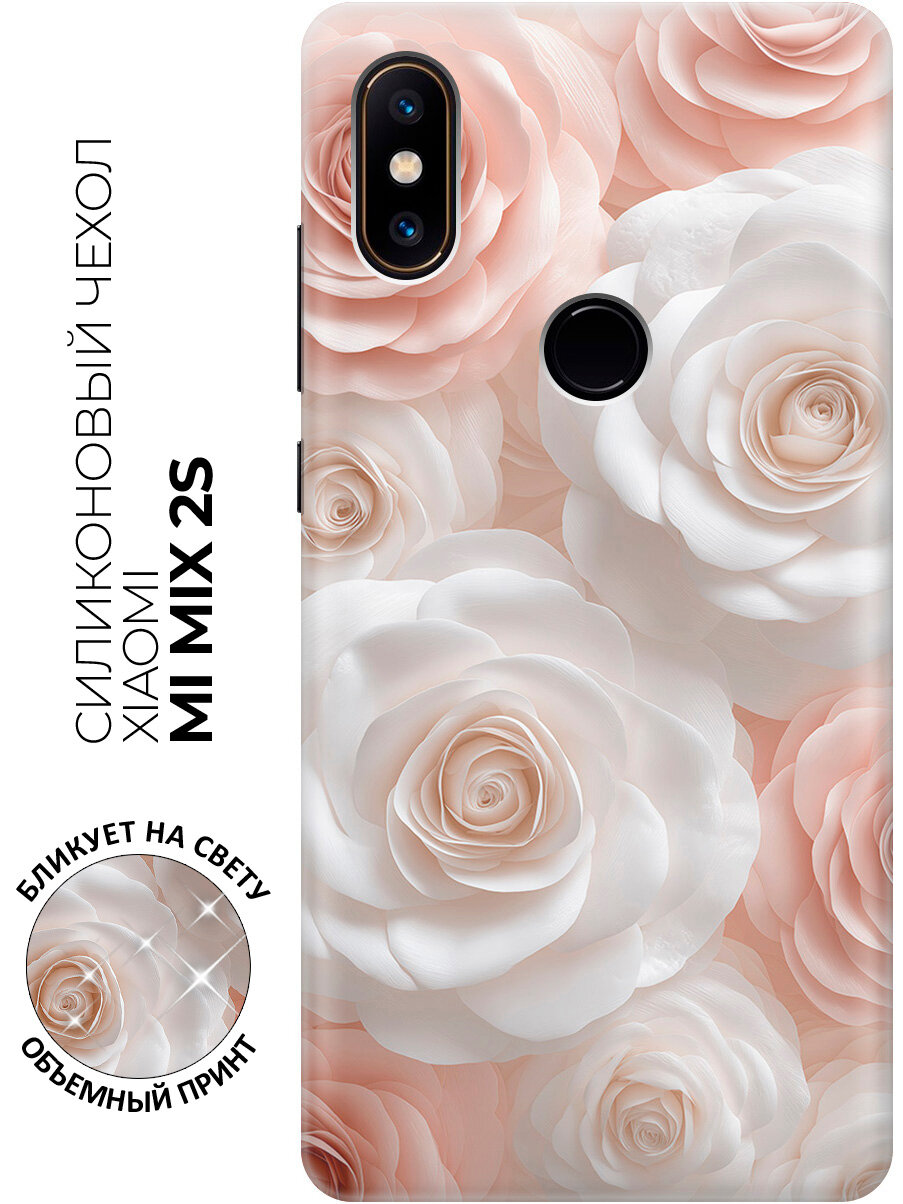 Силиконовый чехол на Xiaomi Mi Mix 2S с принтом "Шепот роз"