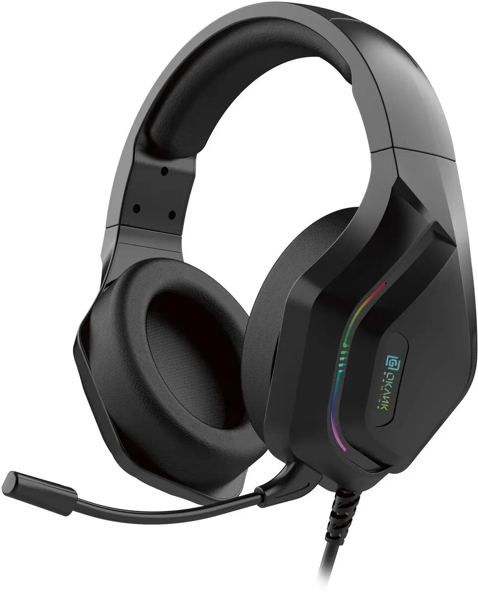 Наушники с микрофоном Oklick HS-L600G черный 2.2м мониторные USB оголовье (1939588)