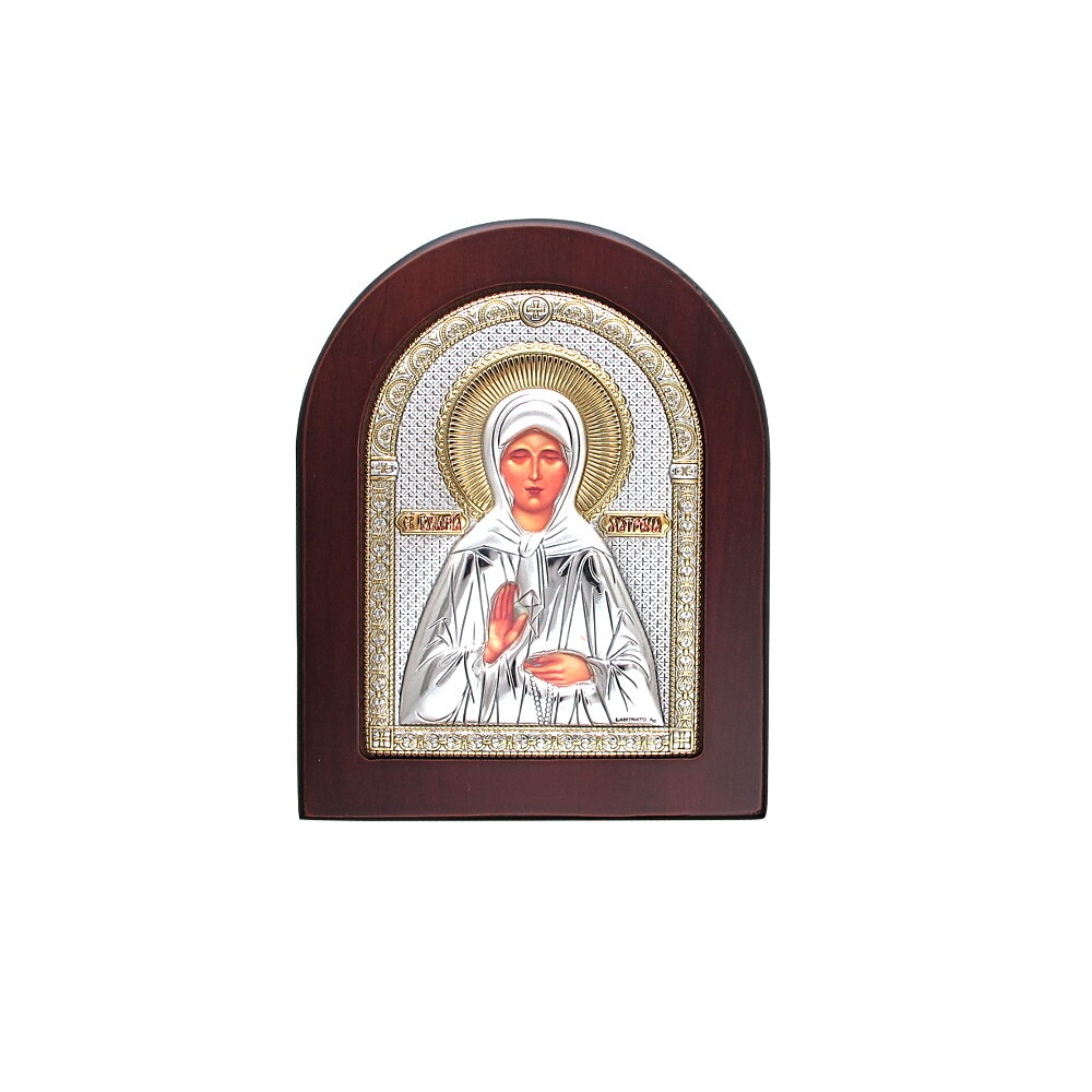 Икона, икона св. матрона (деревян. основа 10*12), Эстет, без вставки