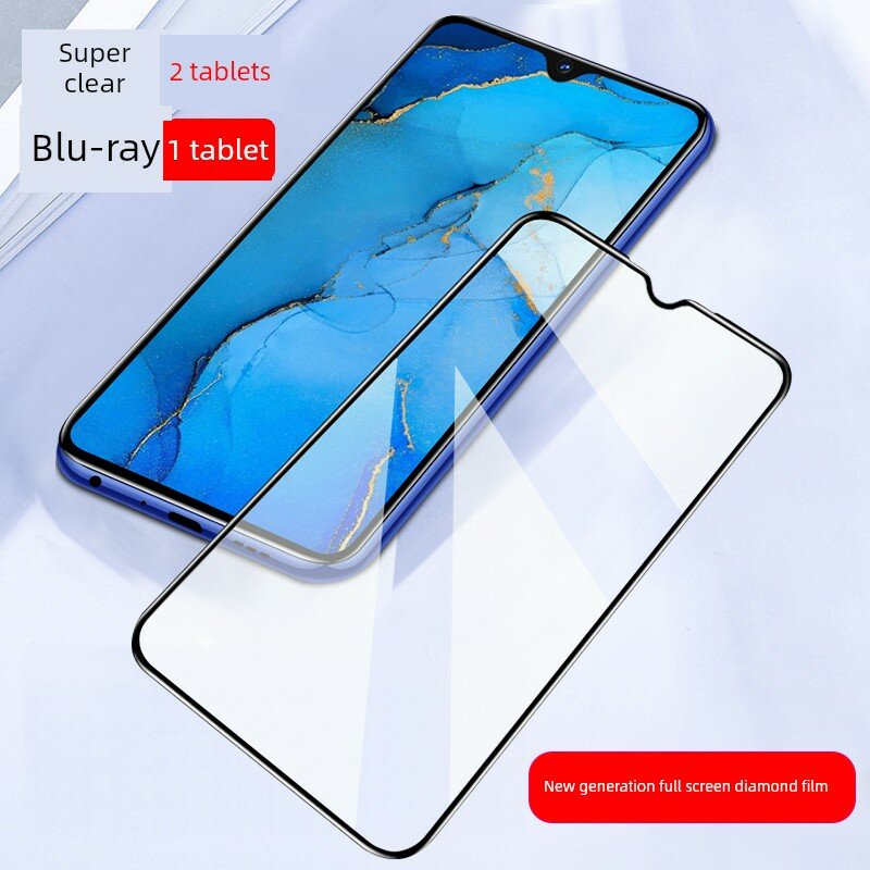 OPPO Reno3 Полное покрытие защитное стекло для экрана - Ультра ясный 2 шт. + Защита от синего света 1 шт.