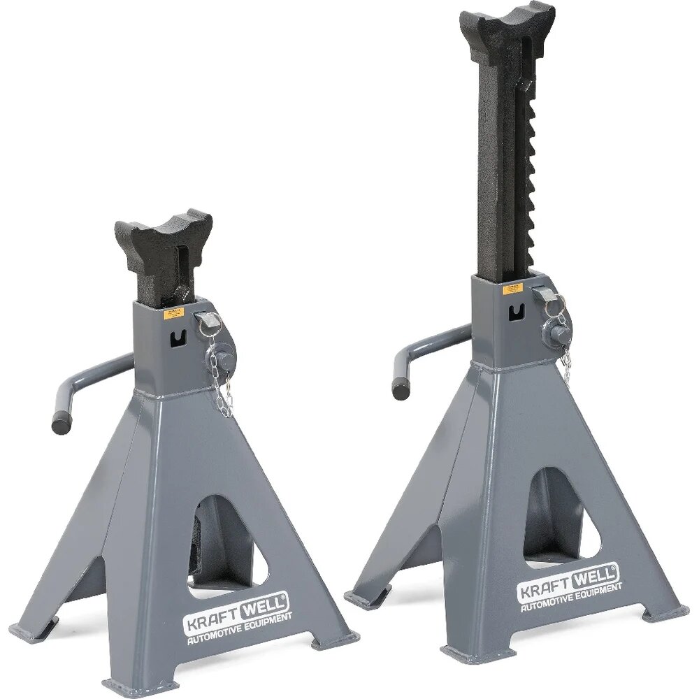 Стойка опорная KraftWell KRWJS12L, грузоподъемность 12 тонн, 2 шт