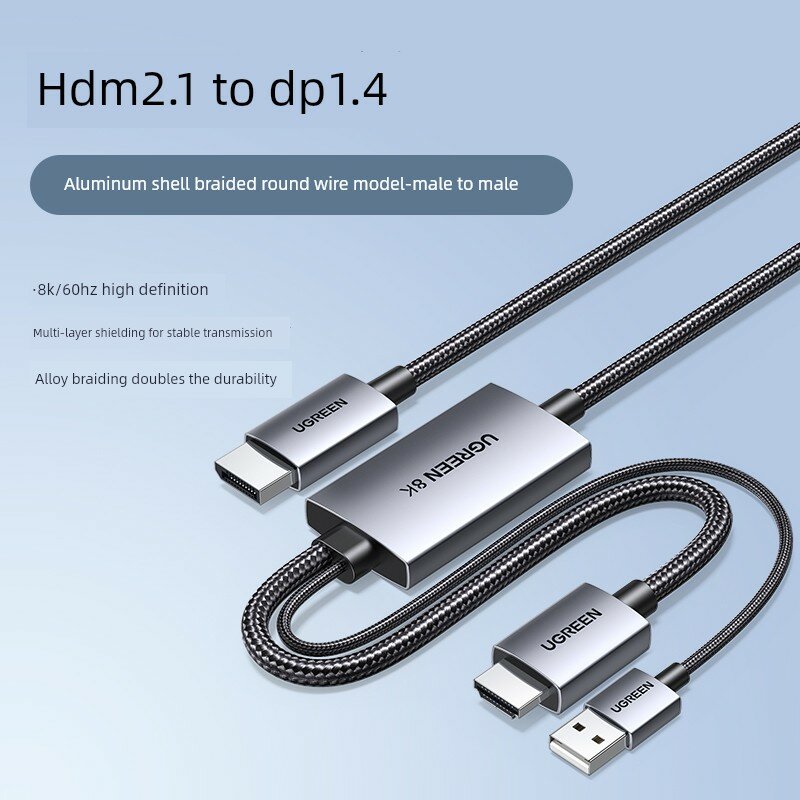Адаптер HDMI 2.1 к DisplayPort 1.4 для 8K 60 Гц, совместимый с Nintendo Switch, ноутбуками и мониторами