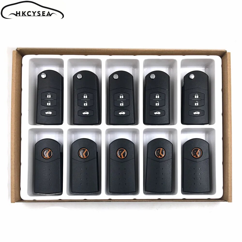 Пульт HKCYSEA VVDI2 3 кнопки, чехол Mazda для Xhorse VVDI Mini Key Tool Max, цвет: 10pcs