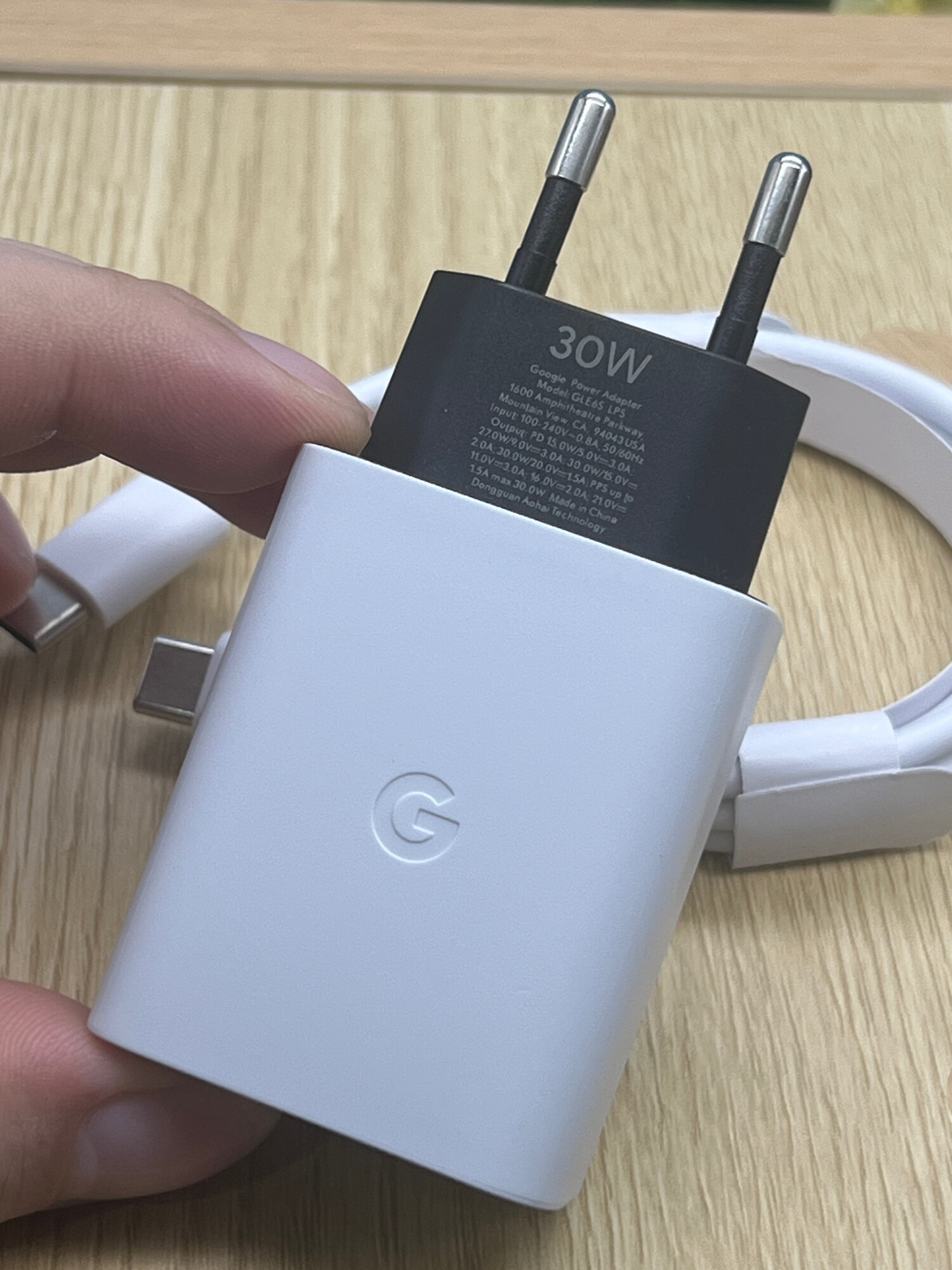 30Вт USB-C адаптер европейская вилка одиночный разъем для Google Pixel 7/7Pro/8/9 Samsung Galaxy iPhone 15 быстрая