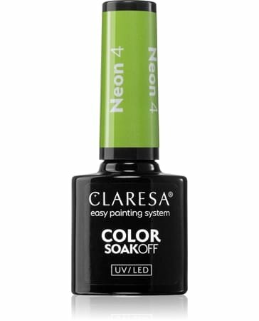 Лак для ногтей CLARESA SoakOff UV/LED Color Neon, оттенок 4, неоновый, 5 г