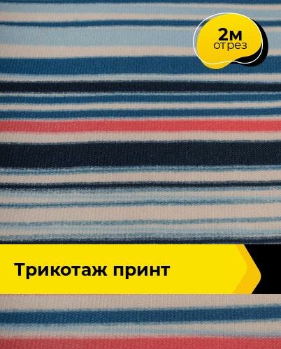 Ткань Трикотаж принт для шитья одежды и рукоделия, отрез 2 м*155 см, цвет мультиколор