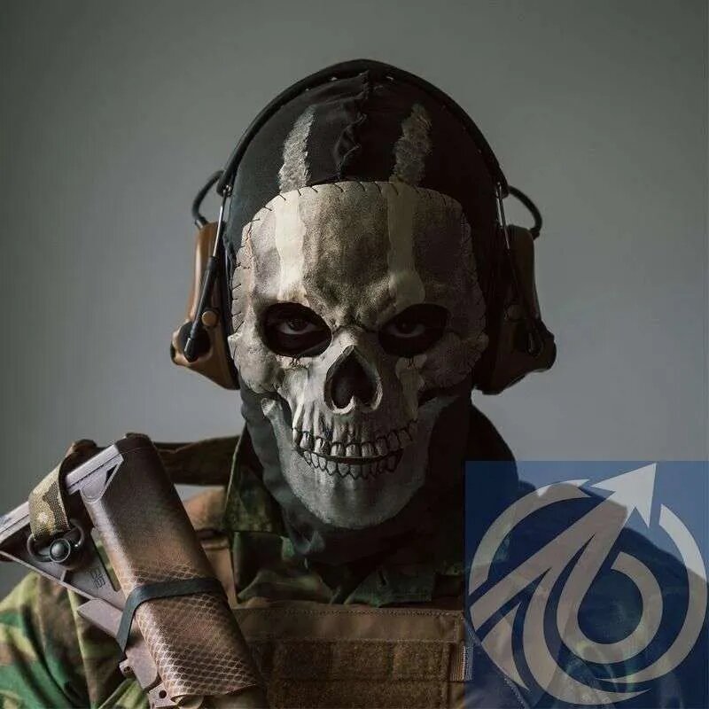 Балаклава-маска Череп Гоуст Ghost из Call of Duty "череп и призрак", маска для шлема