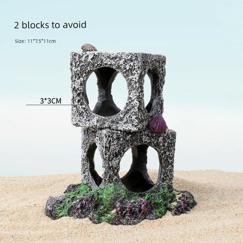 Декор для аквариума: полая пещера-укрытие, домик для креветок, место для отдыха, имитация водной прелести, ландшафтный