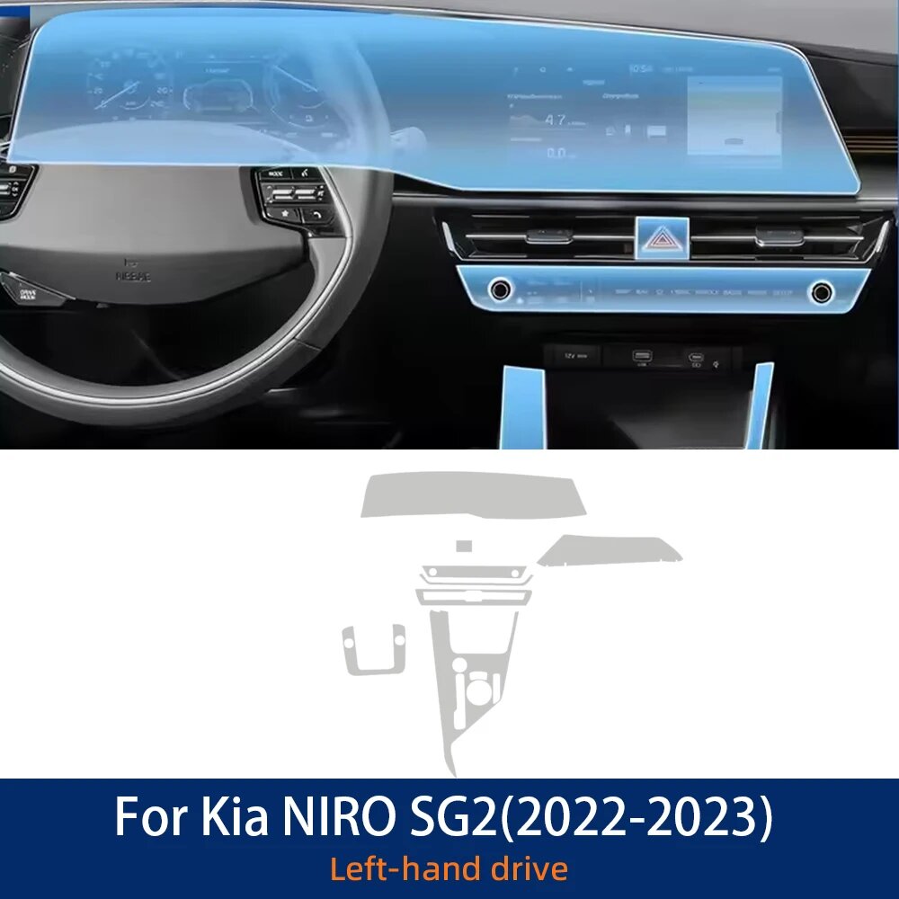 Защитная пленка на приборную панель Kia Niro SG2 2022-2023, леворульное исполнение