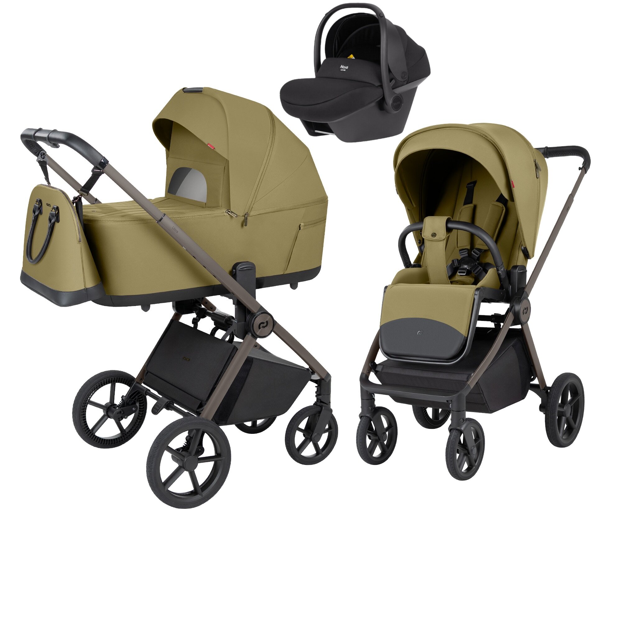 Коляска Carrello Ultra F, складная, 3 в 1, люлька, автолюлька, прогулочный блок