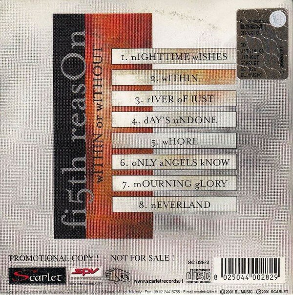 Fifth Reason. Within Or Without (CD) (СД диск, CD Box, Россия) — фото 1
