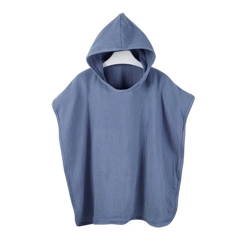 Детский хлопковый халат с капюшоном Navy Blue