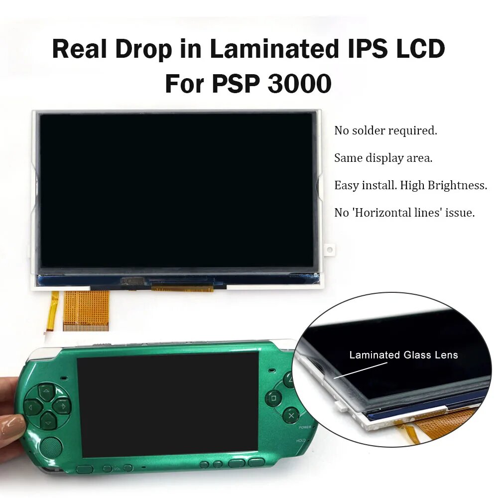 IPS LCD экран для PSP 3000, Laminated version — фото 1