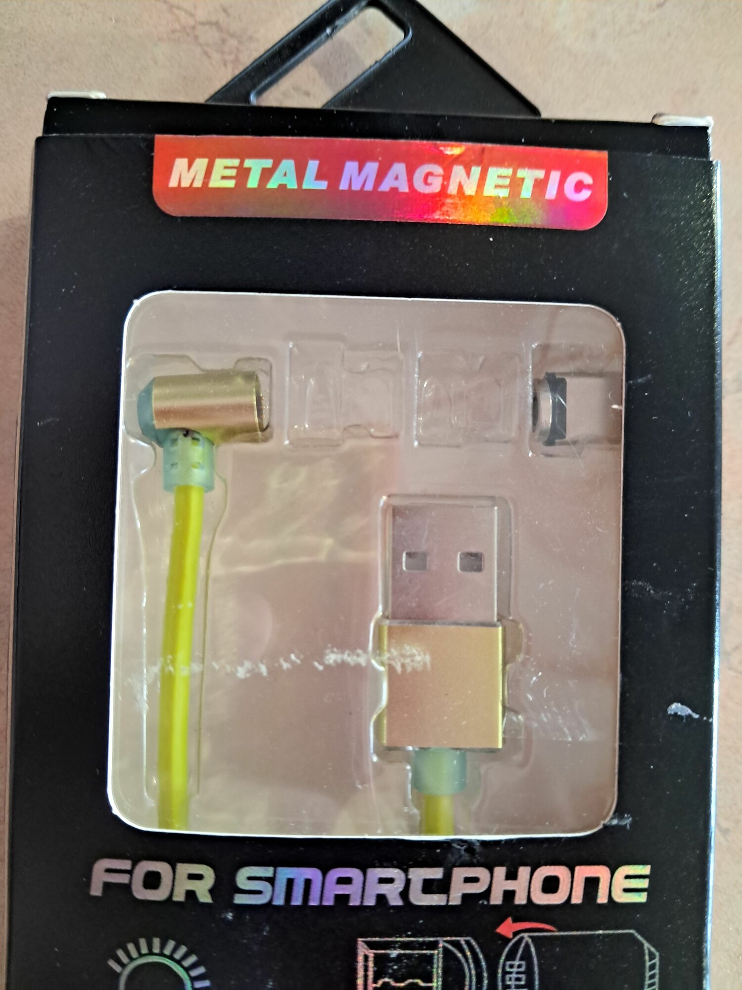 Кабель USB 2 Ампера магнитный Орбита MG-85 TYPE C, 1 метр со сменным разъемом
