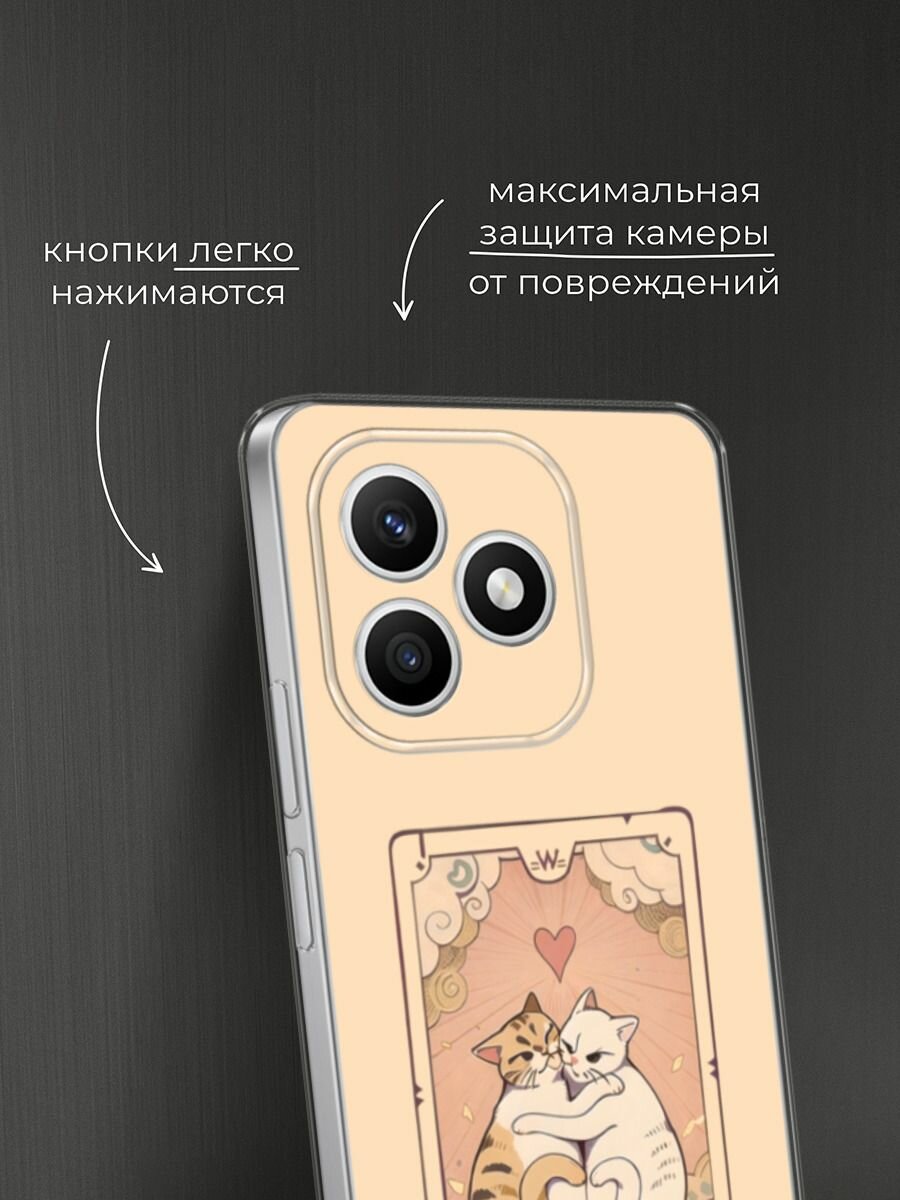 Силиконовый чехол на Honor X8d / Хонор X8d с принтом The lovers cats 1 — фото 1