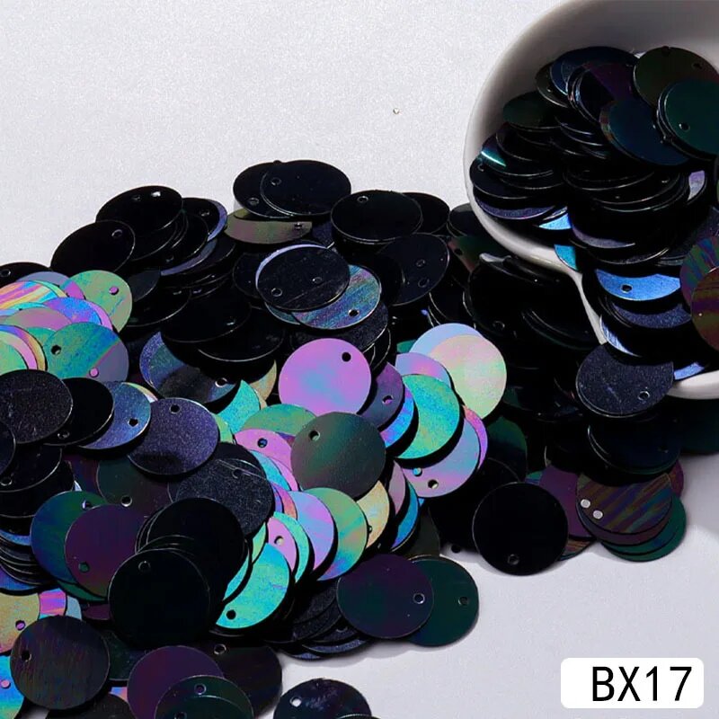 Блестки ПВХ рыбий хвост черные BX17, 8 мм, 10 г, 400 шт