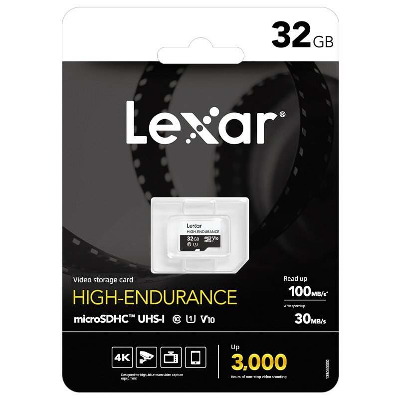 Lexar 32GB Высокоскоростная microSD карта для видеорегистратора, камеры, систем наблюдения - Устойчивая к высоким