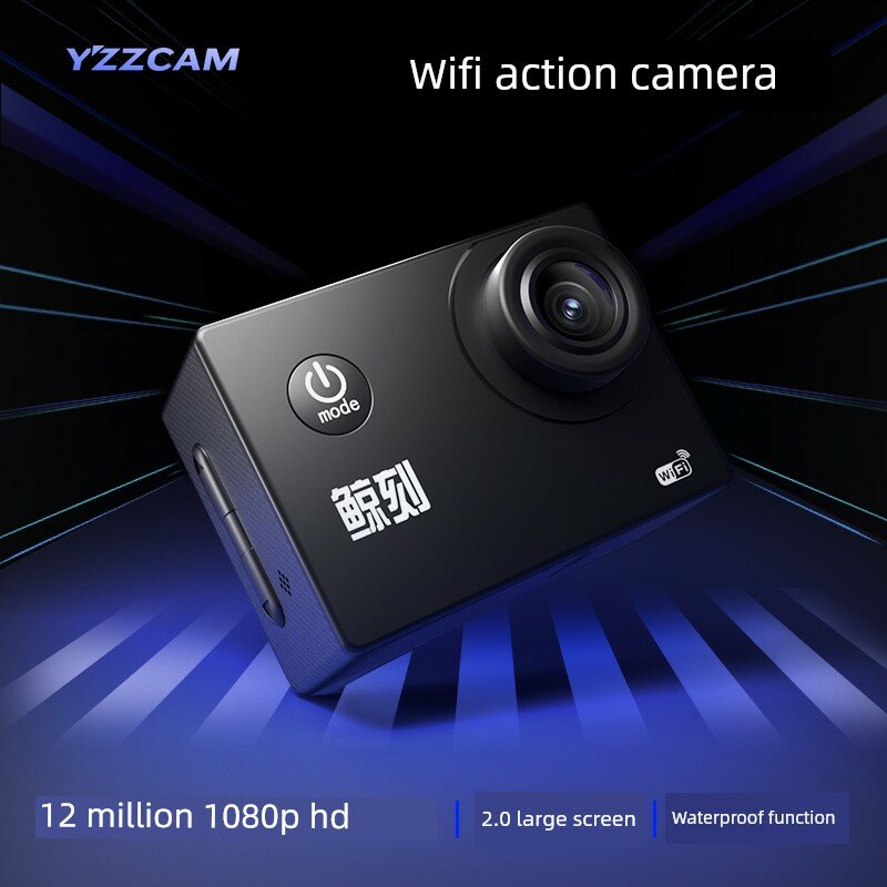 Водонепроницаемая экшн-камера с WiFi, 1080P, анти-шаком для мотоциклинга, рыбалки, дайвинга и влогов - без карты памяти