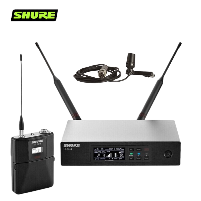 Shure QLXD14 беспроводная система с кардиоидным лавалерным микрофоном CVl для использования в гарнитуре