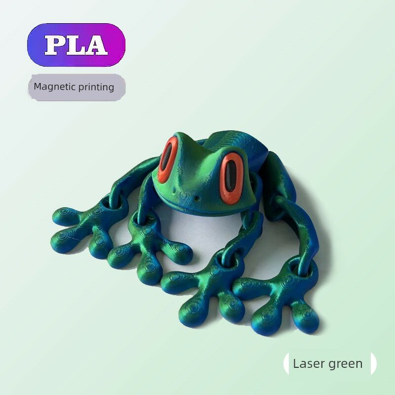 Магнитная фигурка лягушки 3 цвета лазерный зеленый 20 см, 3D-печать ПЛА