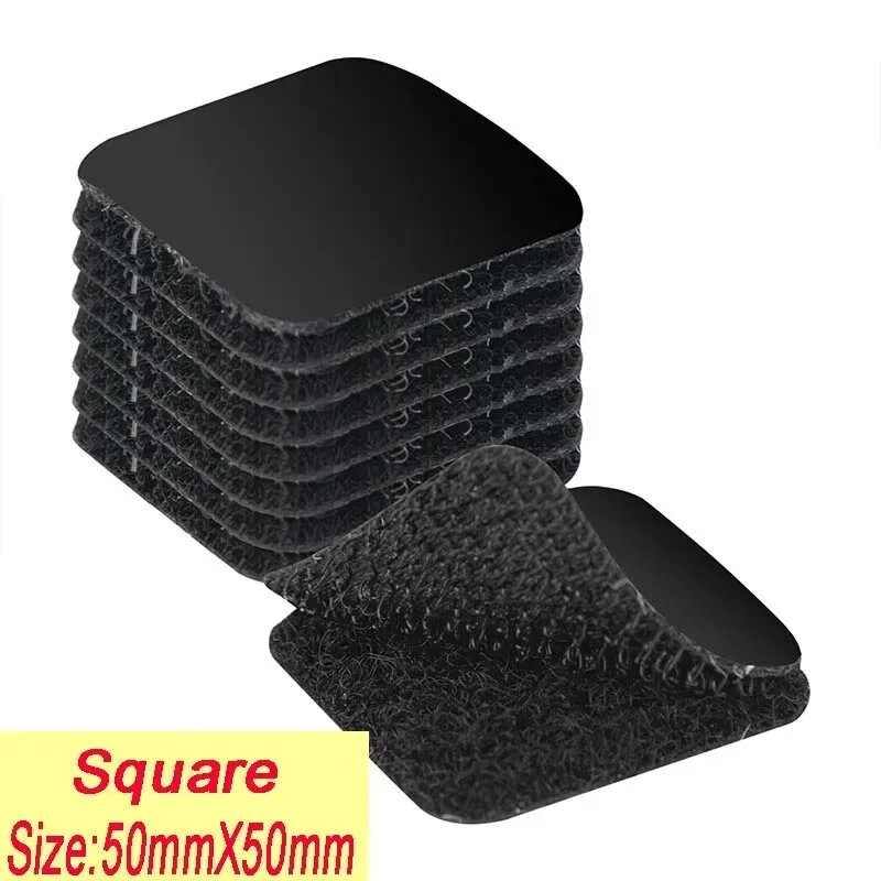 Черные липучки Square 50х50 мм, 100 шт