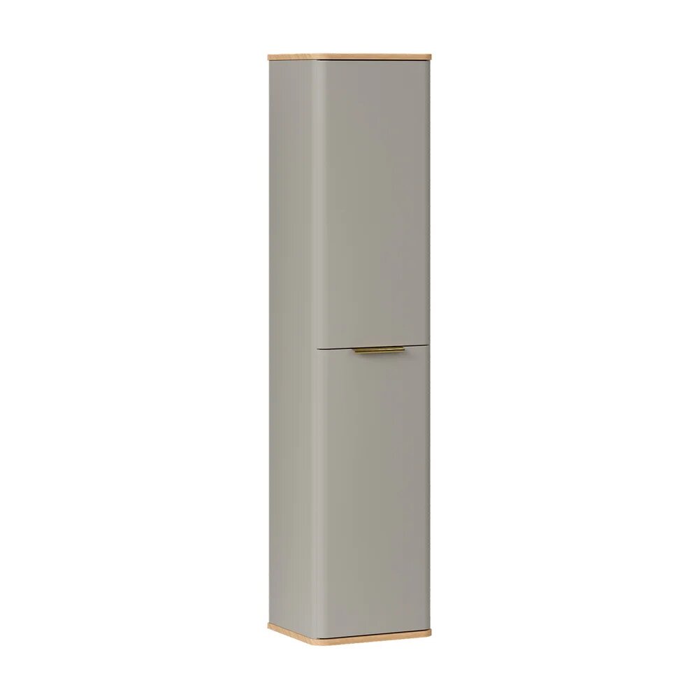 Шкаф-пенал для ванной EQUIL Desert 36 R/L подвесной, 36,8 см, серый, матовый, с дверками, из МДФ, фурнитура золото