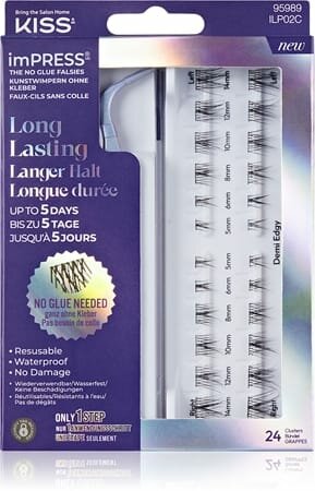 Ресницы накладные Kiss imPRESS LongLasting, черные, 20 шт