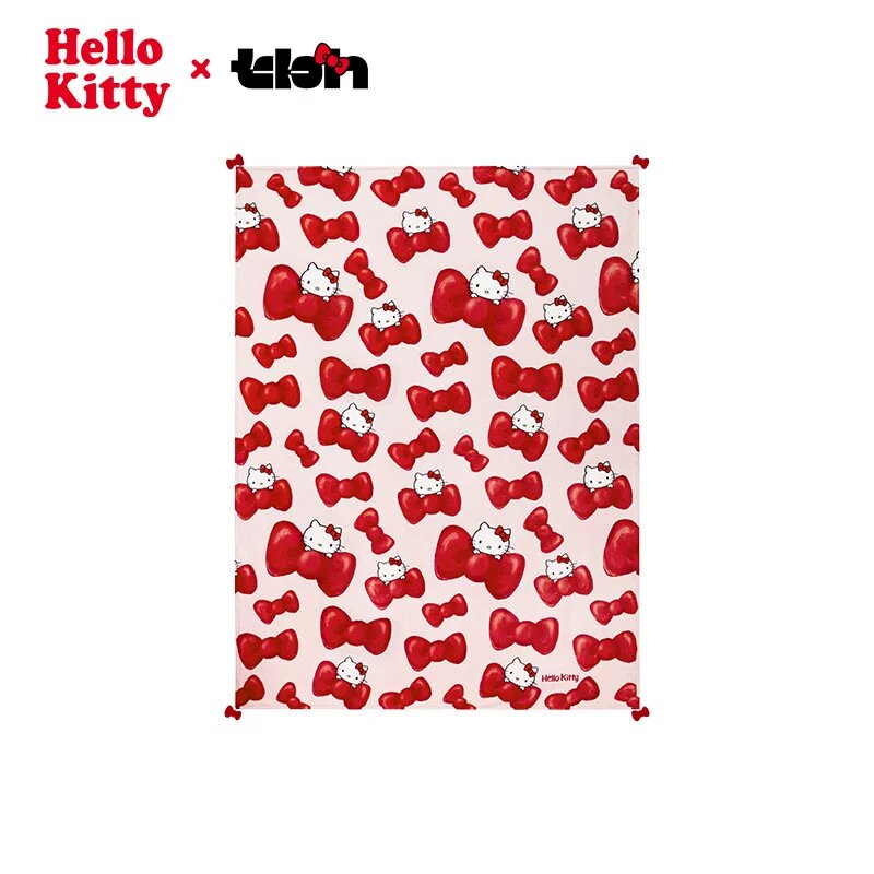 Плед из фланели Sanrio Hello Kitty в стиле Beast Style для дома, дивана и офиса Фланелевый плед с бантом Hello Kitty