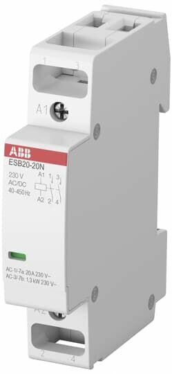 Модульный контактор ABB ESB20-20N-06 (20А, 2НО) катушка 230В