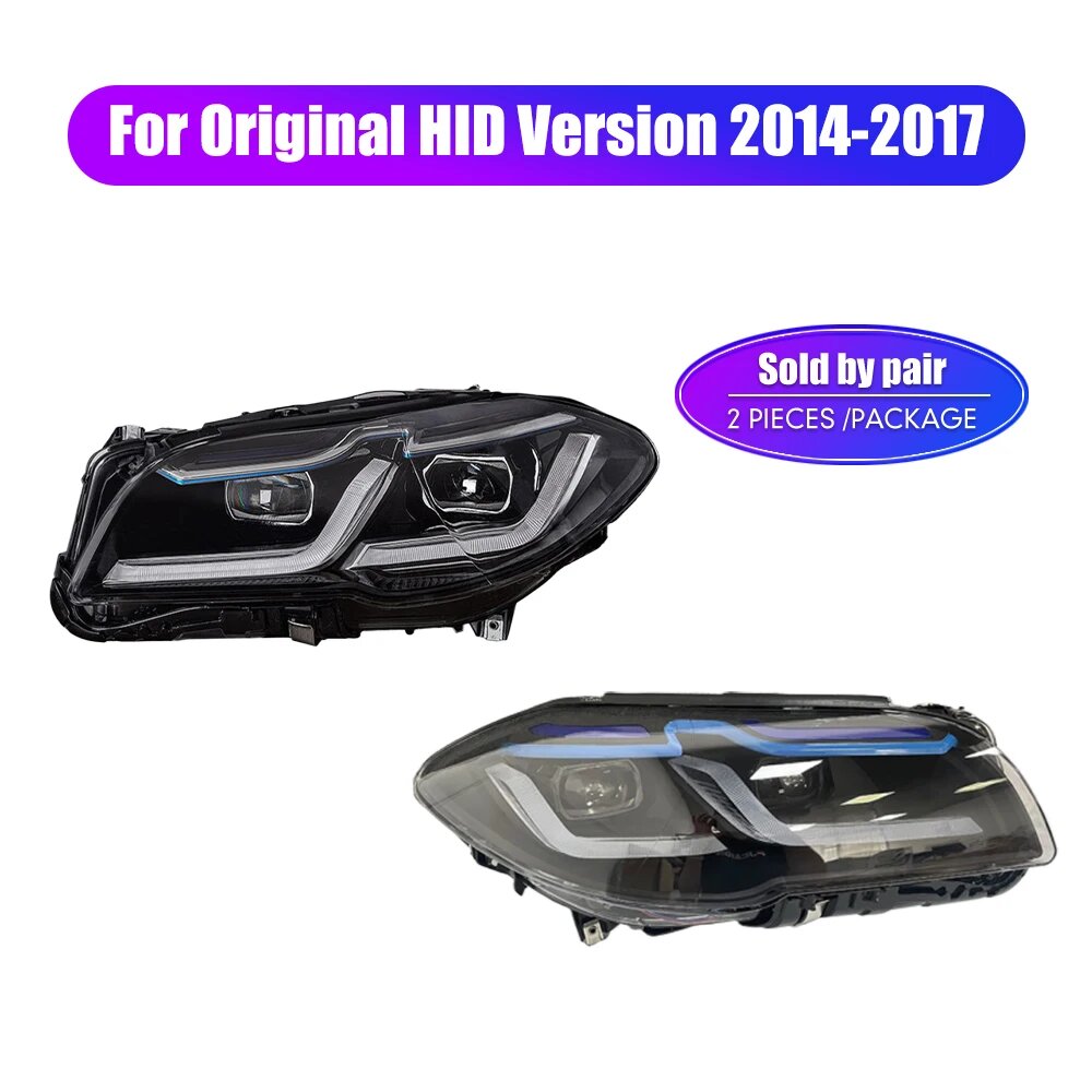 Пара светодиодных фарах для автомобиля BMW 5 серии F10 F18 2011-2017 передних фарах DRL ксеноновых галогенных фар Плаг и Плей
