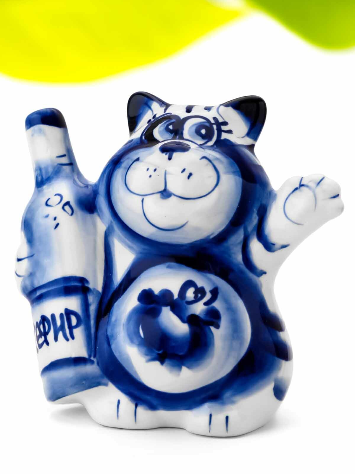 Фигурка коллекционная - Кот, Гжель, Фарфор, 9 см