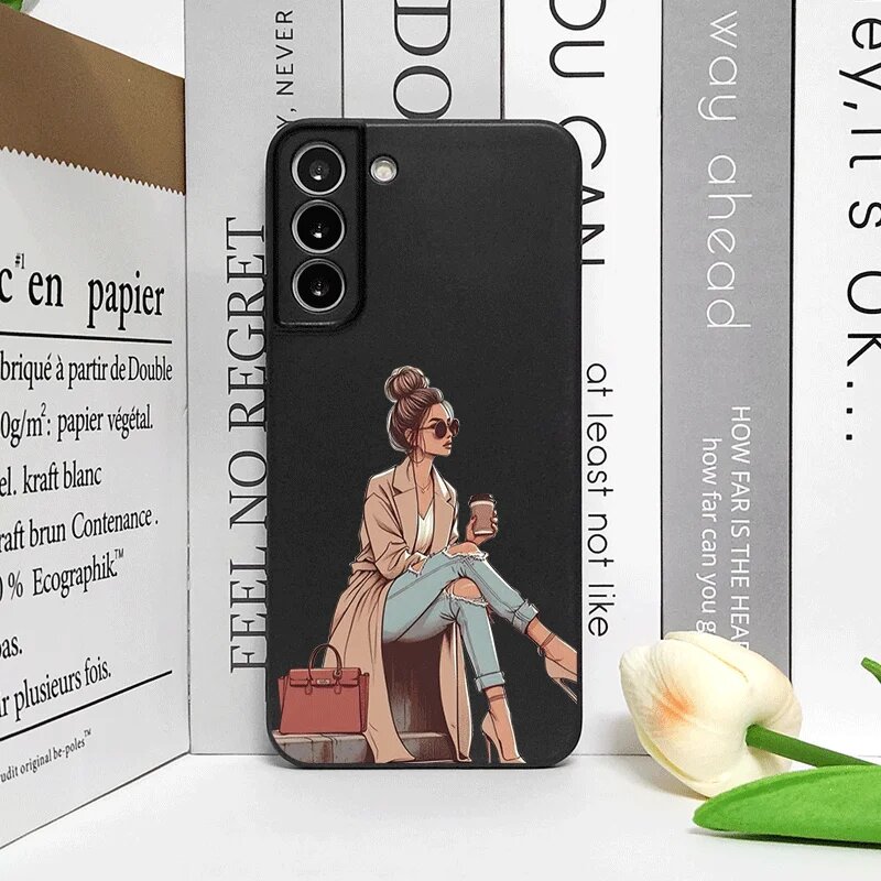 Чехол для Samsung Galaxy S25 Plus Girl Coffee