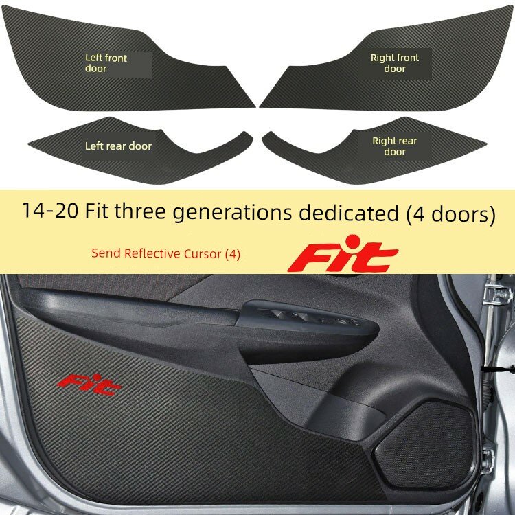 Углеродное волокно Ножной бампер для Honda Fit 2014-2020 4-дверный черный