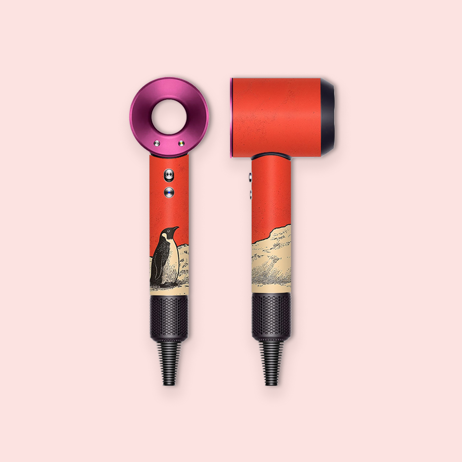 3M пленка для фена Dyson - узор Пингвинский Парад Высококачественное защитное покрытие