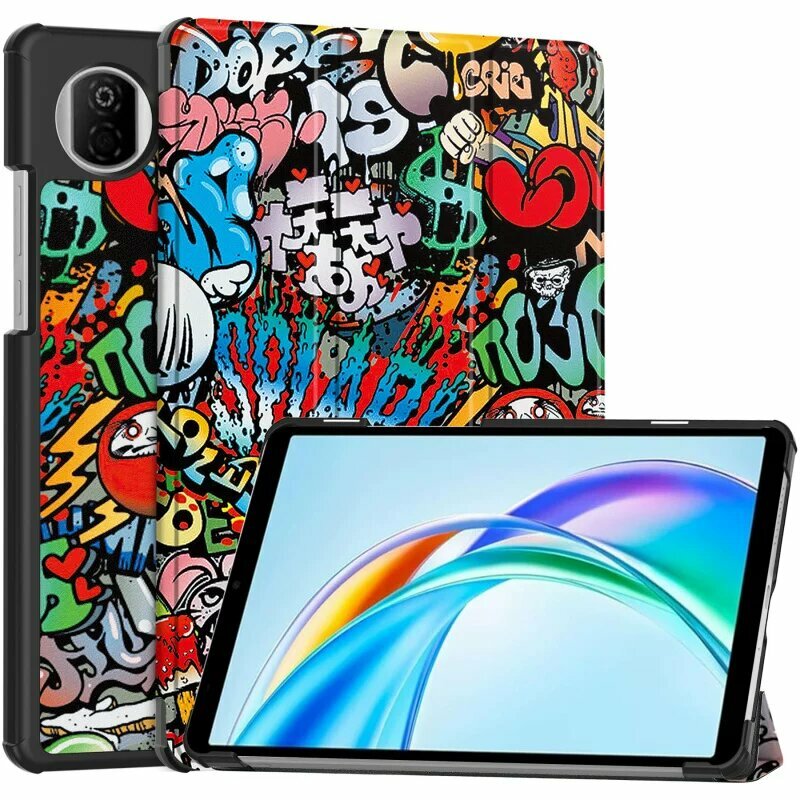 Защитный чехол для планшета Honor Pad X7 8,7 дюйма с складной подставкой, узор Граффити, тонкий дизайн