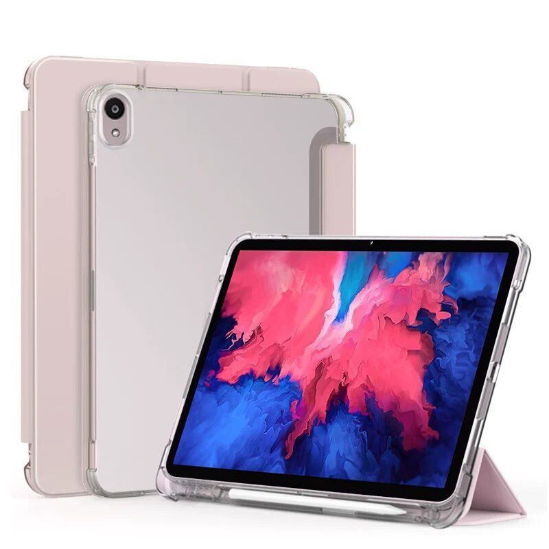 Чехол для планшета Lenovo Y700 4 поколение, прозрачный силикон с отсеком для ручки, сакура-розовый