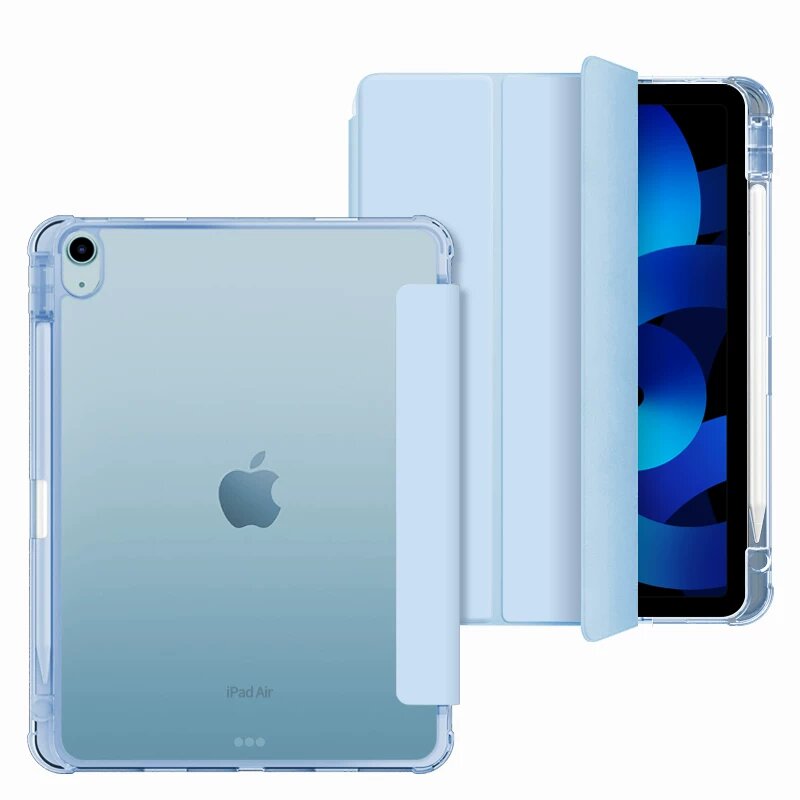 Силиконовый чехол для iPad 11-го поколения 2025 11 дюймов с правым слотом для ручки, белый лед