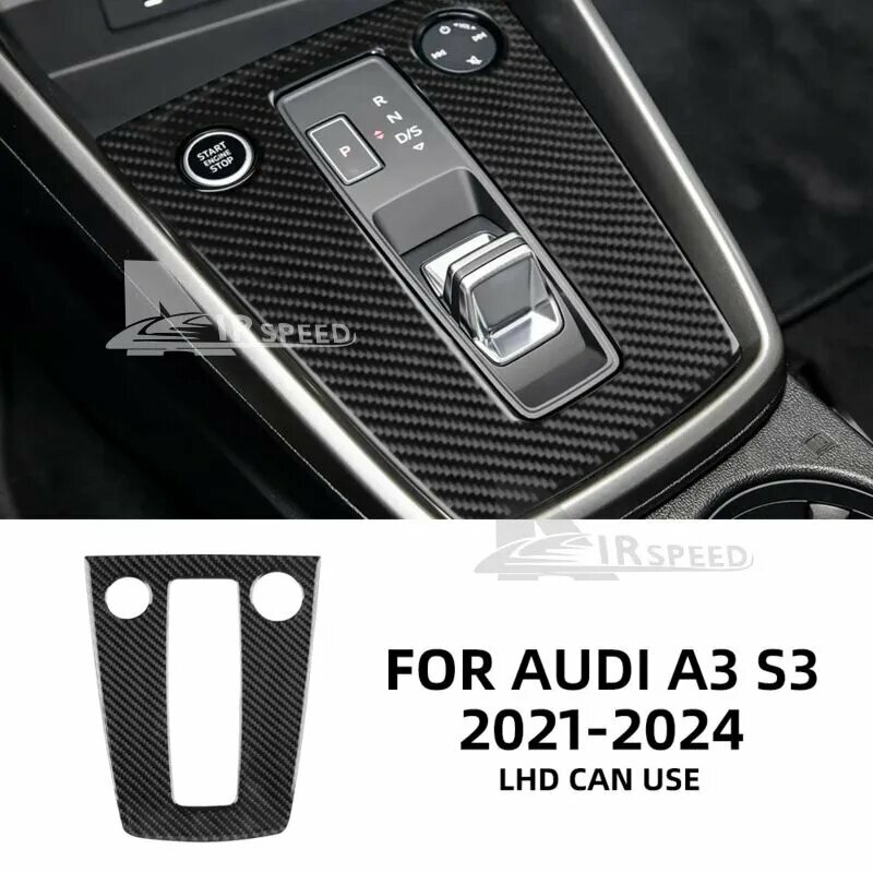 Наклейка из мягкого углеродного волокна для Audi A3 S3 8Y 2021 2022 2023 2024 RHD LHD, аксессуары панели переключения передач, внутренняя отделка.