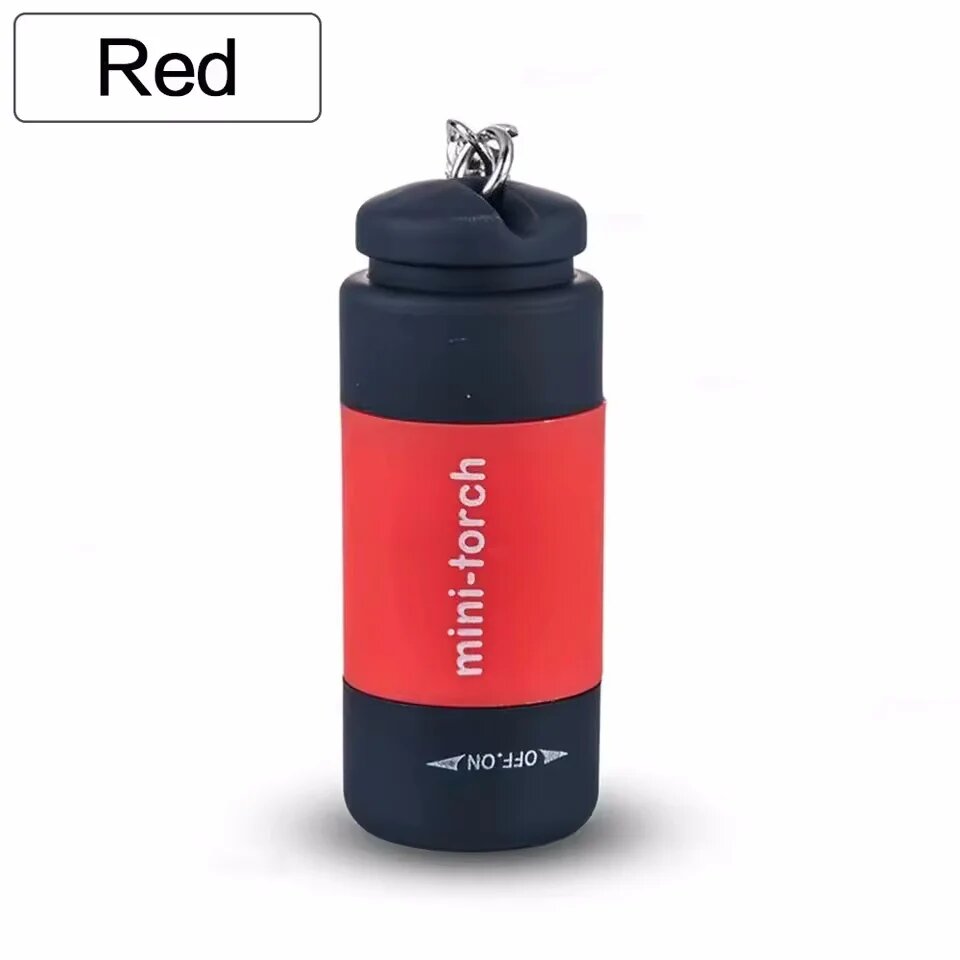 Мини-фонарик красный на брелке, USB, ABS