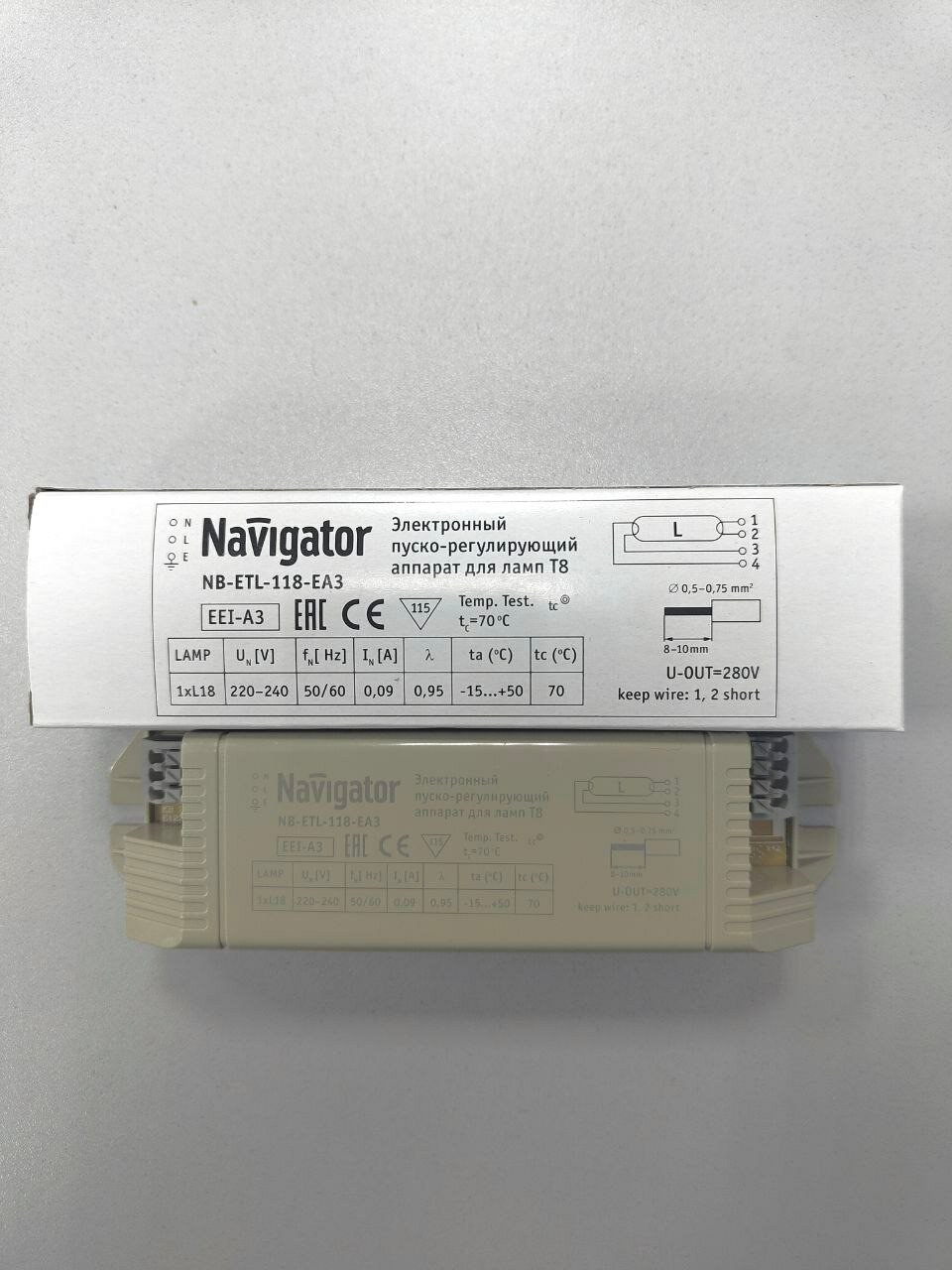 NB-ETL-118-ЕАЗ Электронный пуско-регулирующий аппарат (ЭПРА) для ламп Т8