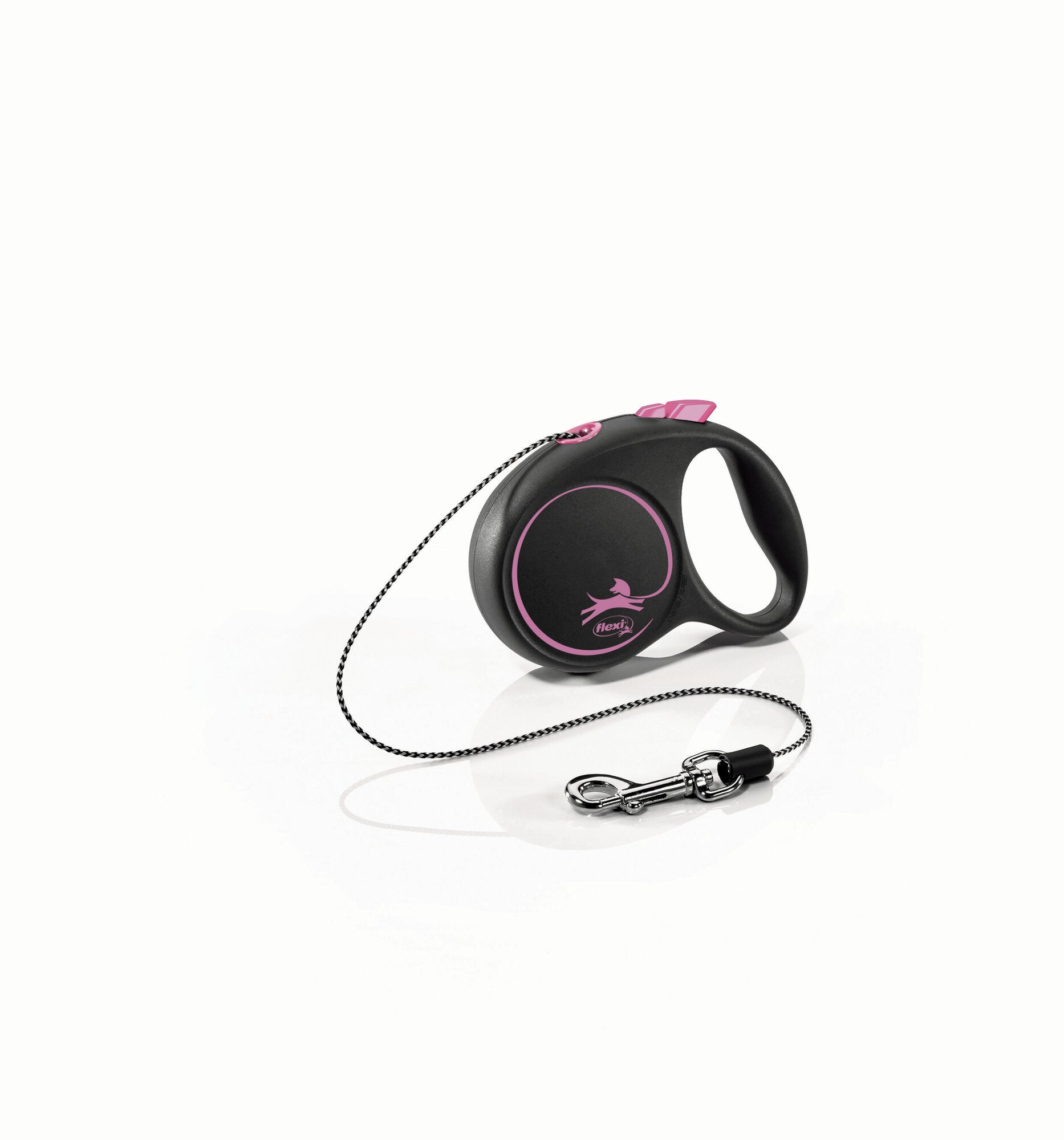 FLEXI Рулетка BLACK DESIGN XS трос 3 м до 8 кг, розовый