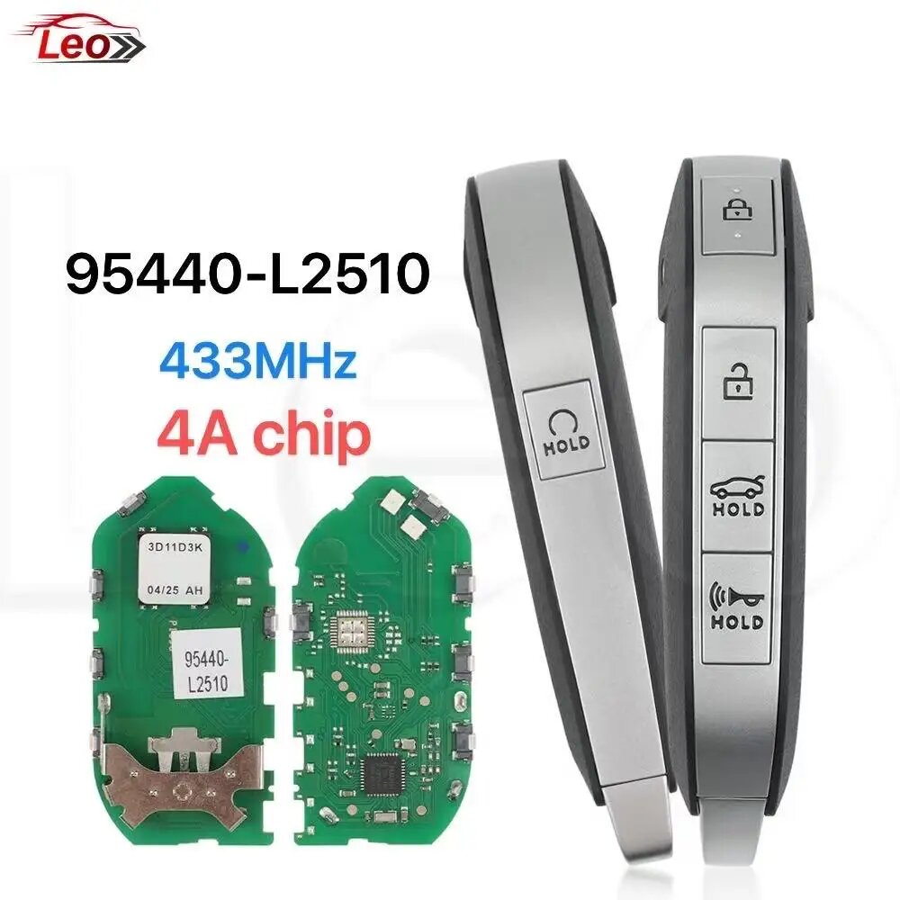 Leo PN: 95440-GG000 95440-L2510 для KIA Carnival K4 K5 Sorento 2024, умный дистанционный ключ после 2025 года, 5 кнопок, 433 МГц, ID-4Achip