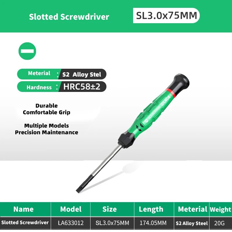 Отвертка шлицевая SL3.0x75mm LA633012, S2 Alloy Steel