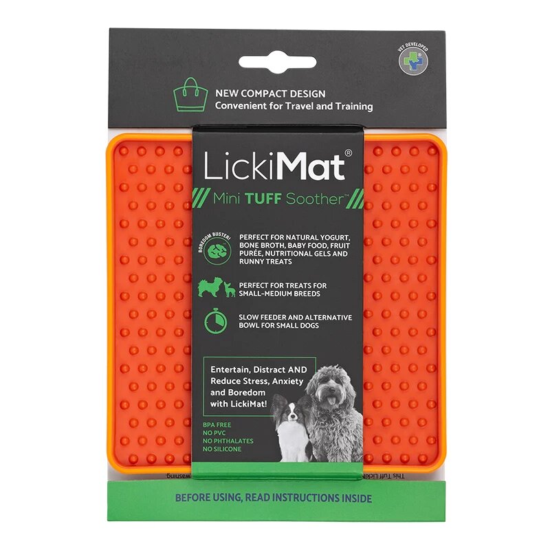 LickiMat Mini Tuff Soother Собачий Поглощающий Мат для Игр Оранжевый 15x15x1.4см