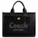 Сумка Coach Cargo, фактура тиснение, черный